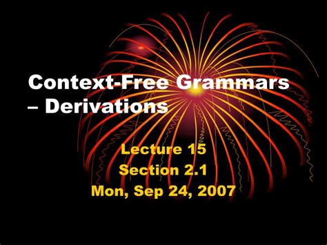 Ppt Context Free Grammars Derivations Powerpoint Presentation Free Download Id3397218