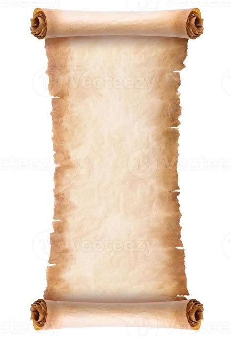Old Parchment Paper Scroll Sheet Vintage Aged Or Texture Isolated On