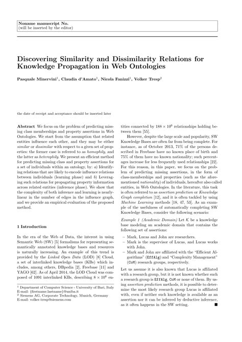 Pdf Discovering Similarity And Dissimilarity Relations For Knowledge
