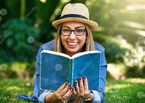 Grass Portrait And Girl With Book For Reading Learning And Knowledge