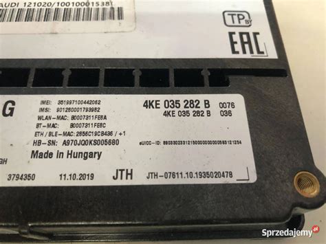 audi a4 b9 moduŁ wzywania pomocy 4ke035282b murzynowo sprzedajemy pl
