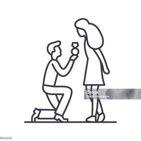 결혼 나 아이콘 선형 절연 일러스트레이션 얇은 선 벡터 웹 디자인 기호 흰색 배경에 편집 스트로크와 개요 개념 기호 개념에 대한