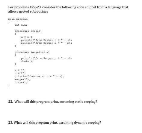 Solved For Problems 22 23 Consider The Following Code