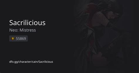 Sacrilicious Neo Mistress 55869 Dungeon Fighter Online Resources