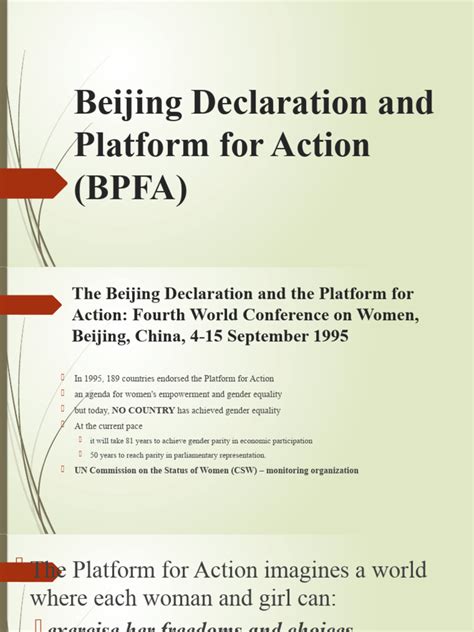 Lesson 8 Beijing Declaration And Platform For Action Pdf Woman
