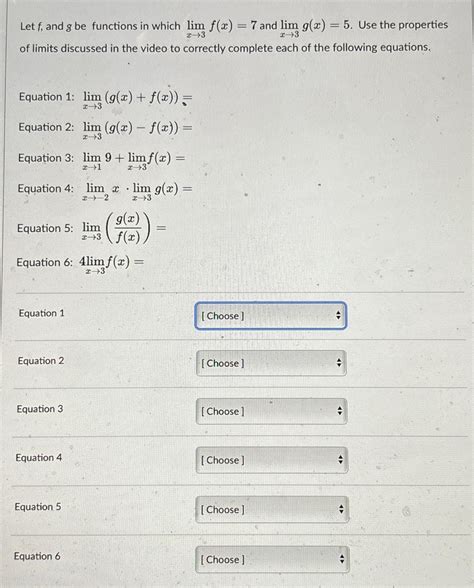solved let f ﻿and g ﻿be functions in which limx→3f x 7