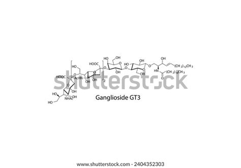 Molecular Structure Diagram Ganglioside Gt3 White Stock Vector Royalty