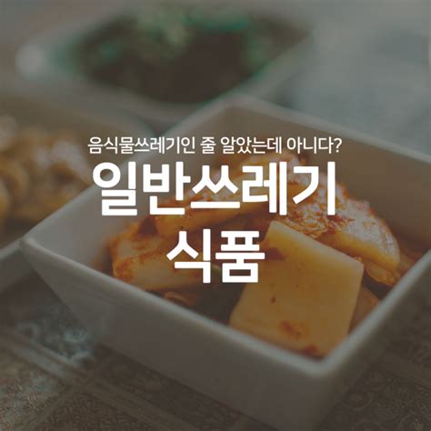 음식은 전부 음식물쓰레기 일반쓰레기로 버리는 식품들 네이버 블로그
