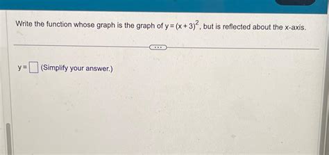 Solved Write The Function Whose Graph Is The Graph Of