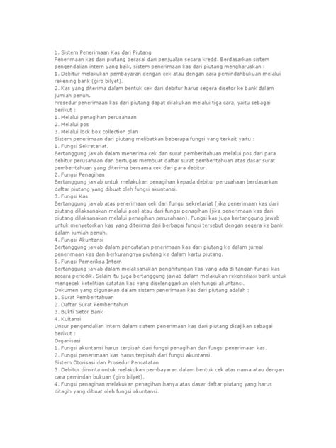 Sistem Penerimaan Kas Dari Piutang Pdf