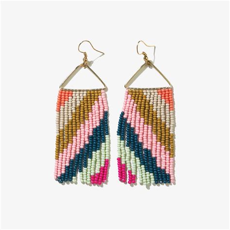 Beaded Dangle Earrings Inkalloy Handmade Modern Bohemian Jewelry