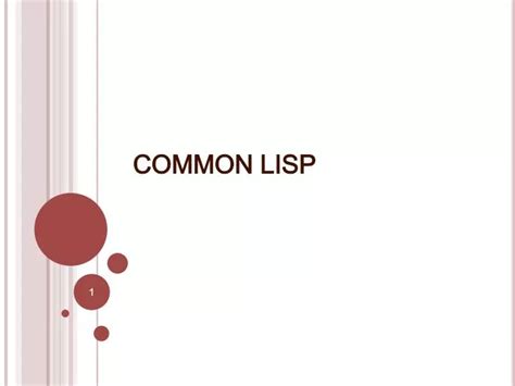 PPT COMMON LISP PowerPoint Presentation Free Download ID 3931699