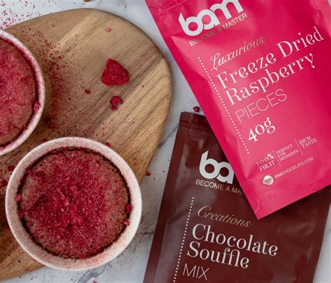 Bam Recipe Raspberry Chocolate Souffle With Raspberries