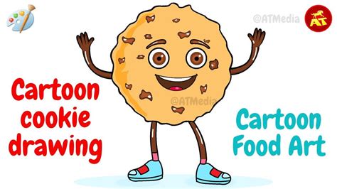 How To Draw Cute Kawaii Cookies With Chocolate In MS Paint Cartoon Cook Cartoon Cookie