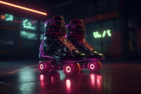Premium Ai Image Generative Ai Roller Skate In Cyberpunk Style Disco