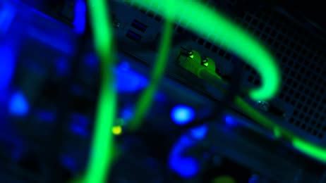 Blinking Led On Network Server Sending And Receiving Data Utp Rj HD Video Clip And K Footage
