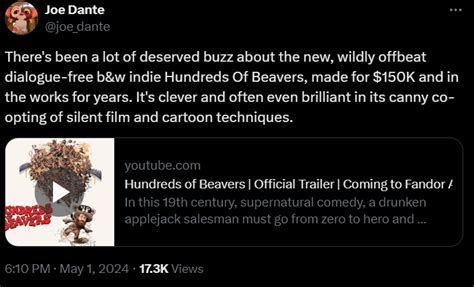 Joe Dante Director Of Gremlins Praises Hundreds Of Beavers R YMS