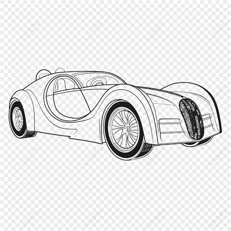 Bugatti Sports Car Coloring Sheet Outline Sketch Drawing Vector