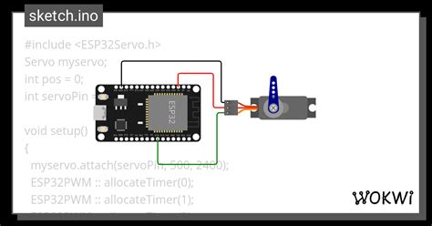 32 Servoหมุนไปหมุนกลับต่อเนื่อง Wokwi Esp32 Stm32 Arduino Simulator