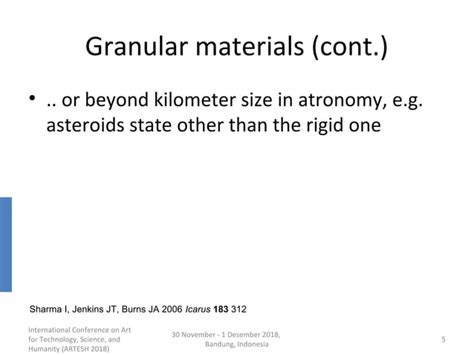 Granular Materials And Their Potential Visualization Feature Ppt
