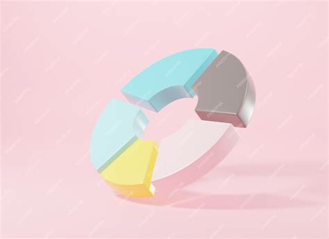 도넛형 차트 그래프 성장 다이어그램 인포 그래픽 요소 분석 3d 렌더링 그림 프리미엄 사진
