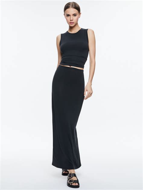 Agatha Long Pencil Skirt In Black Alice Olivia