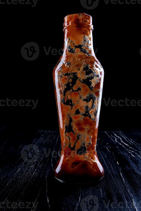 Tomato Sauce Empty Ketchup Bottle Glass Bottle With Remaining