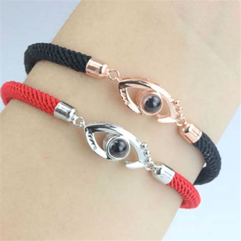 I Love You In 100 Languages Bracelet Stainless Steel Angel Eye
