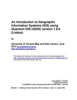 Fillable Online Using Quantum GIS QGIS Version 1 8 0 Map And Data Library Fax Email