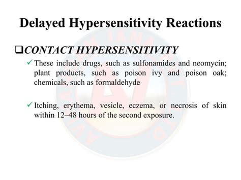 Hypersensitivity Allergy Drug Allergy Contact Dermatitis Allergic