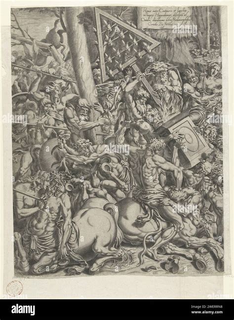 Battle Between Lapithen And Centauren Left Part Cornelis Bos After