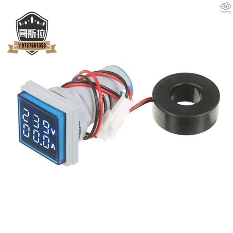 迷你方形數字電壓電流表電壓表電壓表雙 Led 顯示電壓和電流表指示器顯示器 Ac 面板表 Ac60 500v Ac0 1 哥斯拉之家