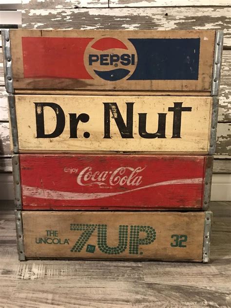 4 Vintage Wood Soda Pop Crates Coke Pepsi Dr Nut 7up Lot 1916712238