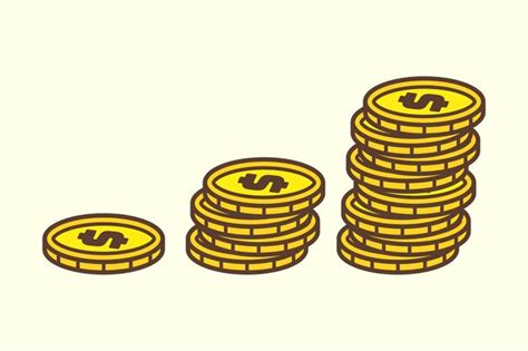 Premium Vector Stack Gold Coin Like Income Graph Stack Of Gold Coin