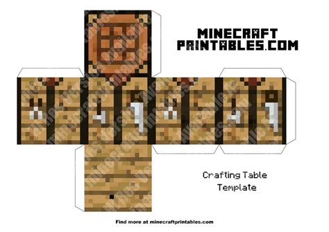 3d Printable Minecraft Crafting Table Block Papercraf