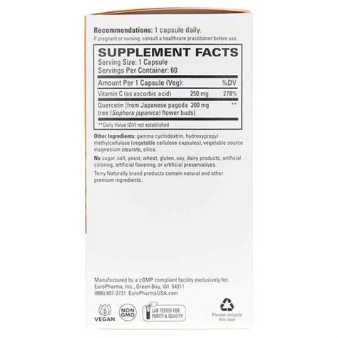 Quercetin With Vitamin C Extra Strength Terry Naturally