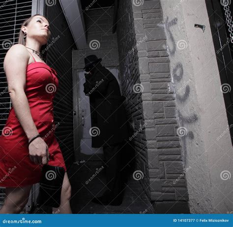 Woman Being Followed Stock Image Image Of Male Adult 14107377