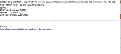 Solved Let R X C X And P X Be Respectively The