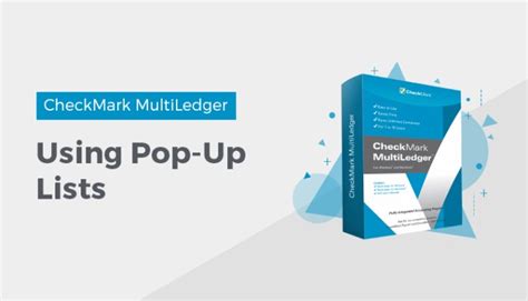 How To Use Pop Up Lists In Multiledger Checkmark Knowledge Base