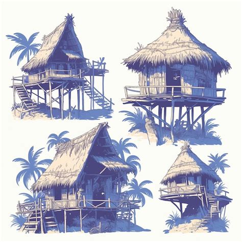 Premium Vector Vietnamese Stilt House Patterns With Traditional
