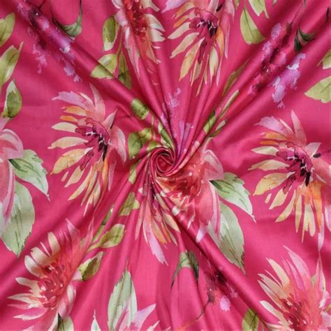 Polyester Floral Digital Printed Kurti Fabric Made From Cotton Satin