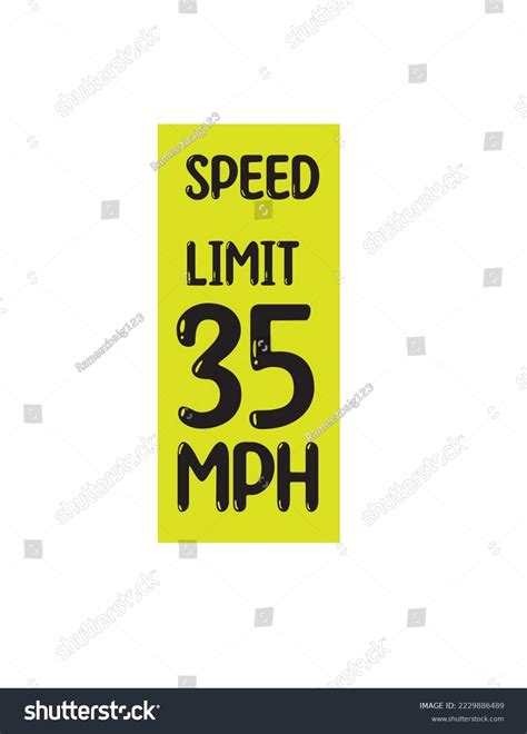 Speed Limit Yellow Square Road Sign Stock Vector Royalty Free