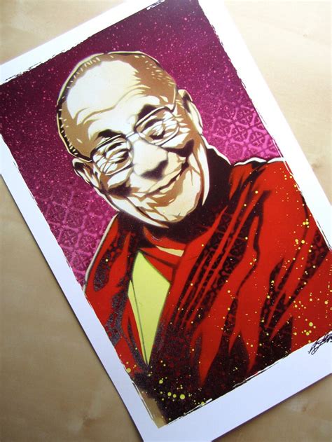 Dalai Lama Stencil Art Print Etsy