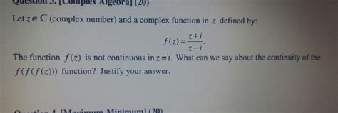 solved complex algebra 20 letze c complex number and a