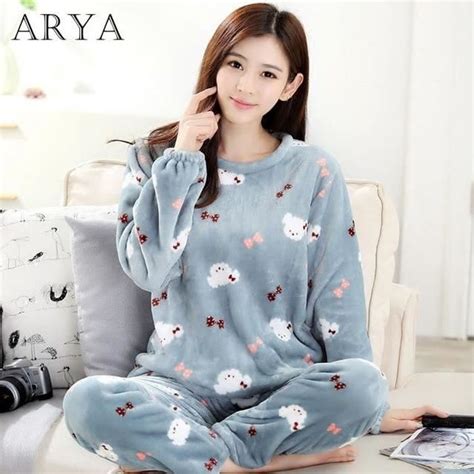 Zencart Flanelle Femmes Pyjamas Ensembles Pyjamas D hiver Dessin Animé