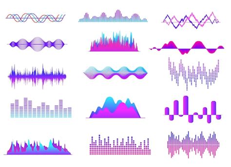 Ondas de sonido ondas de música de color sintonización de audio pulso