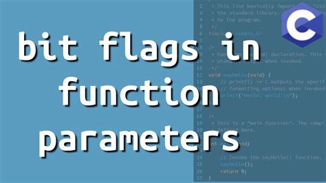 Using Bit Flags In Function Parameters C Programming Youtube