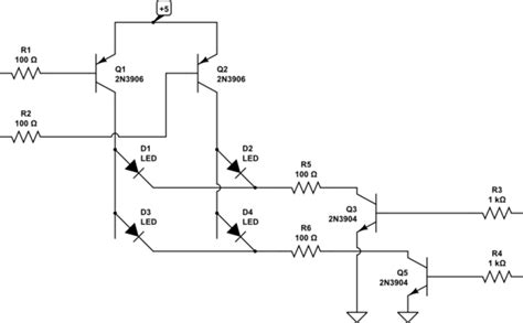 LED With A Transistor On Each Side Electrical Engineering Stack Exchange