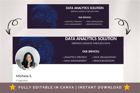 Linkedin Custom Banner Editable Template Personalized Linkedin Premium