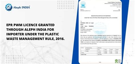 Epr Registration Certificate For Importer Under The Pwm Rule